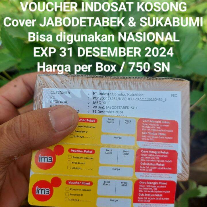 GROSIR 750 SN / 1 BOX VOUCHER INDOSAT KOSONG Cover JABODRTABEK & SUKABUMI | Lazada Indonesia