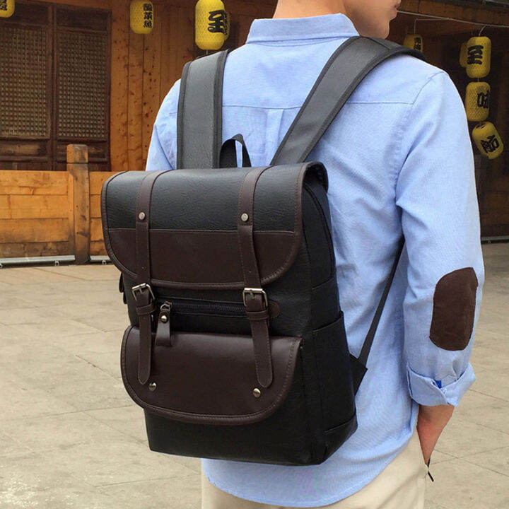 HTS Leather backpacks Business bag for Men Korean style travel bag ...