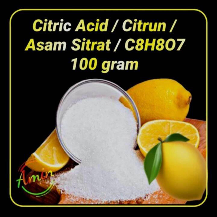 Citric Acid 100 Gram Citrun Asam Sitrat C8H8O7 | Lazada Indonesia