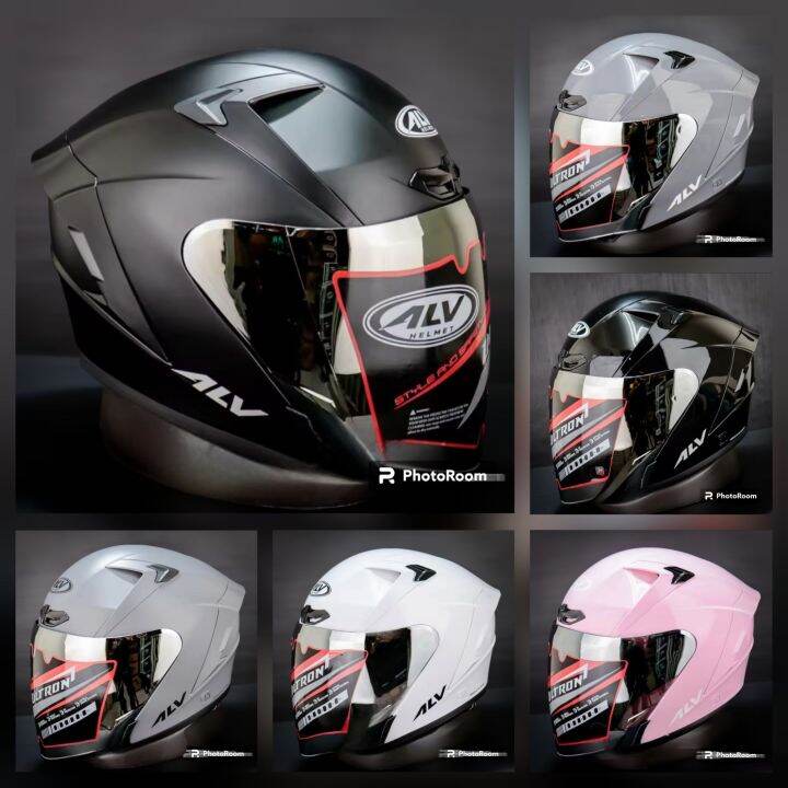 Helm Half Face ALV Ultron Kekinian Kaca Silver SNI TERLARIS VIRAL ...