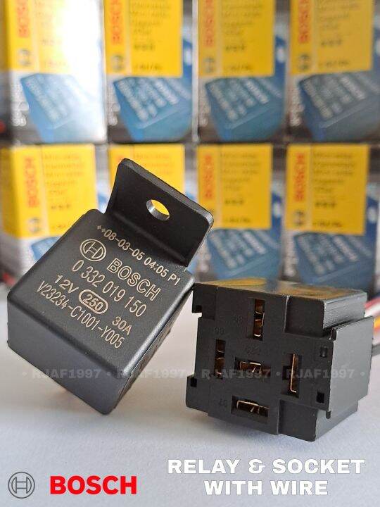 [10 PCS] ORIGINAL BOSCH RELAY WITH SOCKET 12V 24V 30A 5-PIN 0 332 019 150 [PORTUGAL] AUTO WIRE ...