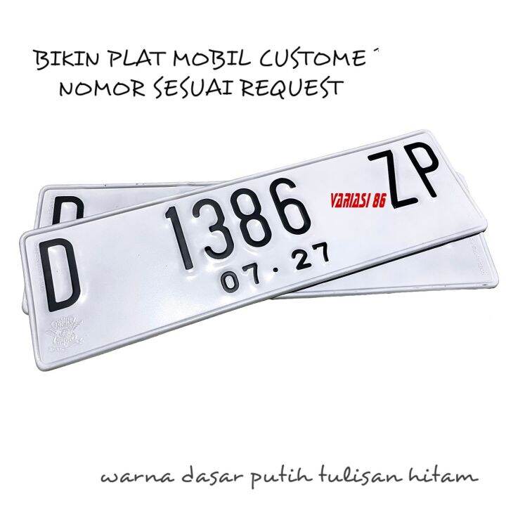 Plat Nomor Mobil Putih Cap Lengkap Standar Samsat | Lazada Indonesia