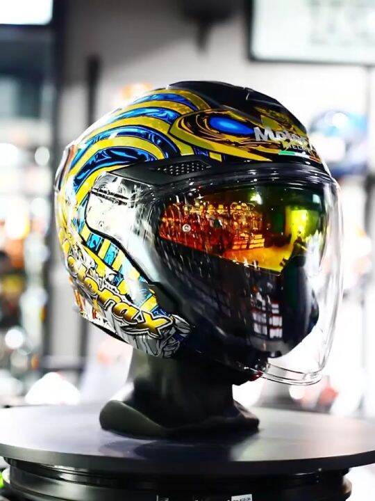 Mo NVc Motorcycle Helmet Four Seasons Half Helmet Double Spring and ...