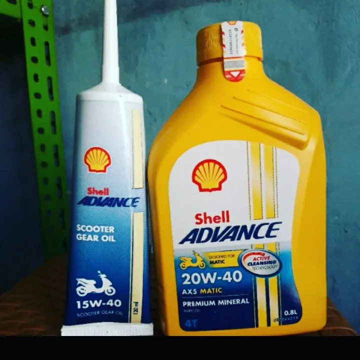shell advance Ax5 scooter 20w40 + SGO oil cvt | Lazada Indonesia