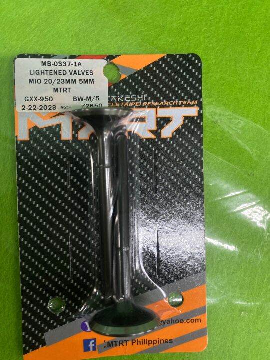 VALVES IN/EX MIO 20/23MM Lightened 5mm MTRT made in Taiwan | Lazada PH