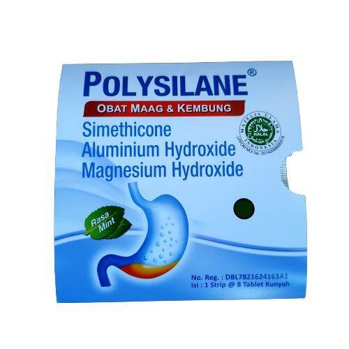 Polysilane Tablet 1 Strip Isi 8 Tablet Kunyah - Obat Maag Dan Kembung ...
