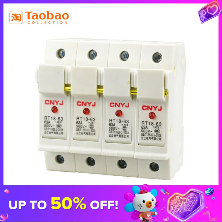 Guide Rail Fuse Base RT18-32X 63x Low Voltage Fuse Holder R015 Fuse ...