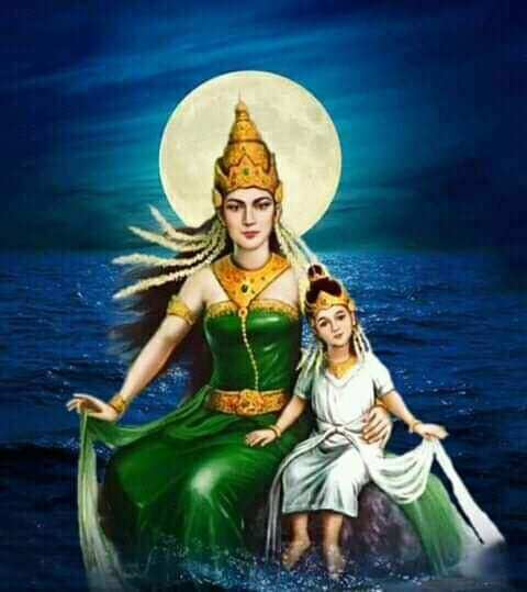 hiasan dinding cetak lukisan nyi roro kidul plus bingkai ukuran 35x52cm ...