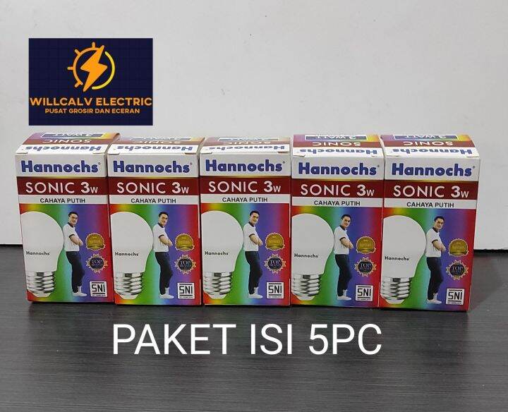 PAKET ISI 5PC HANNOCHS SONIC 3W 3 WATT / LAMPU LED HANNOCHS SONIC 3W 3 ...