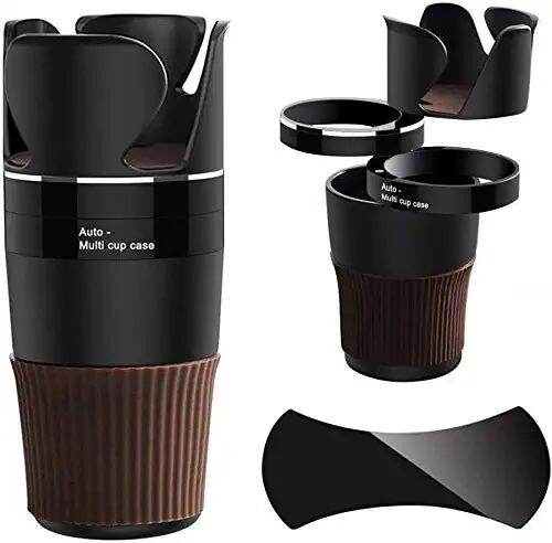 5 In 1 Auto Multi Cup Holder / Color: Black / Adjustable Auto Multi Cup ...