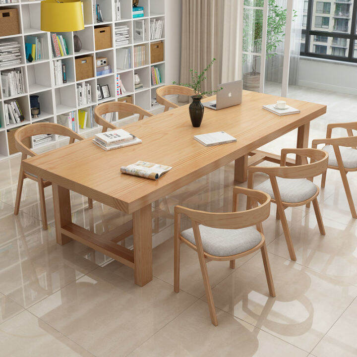 Nordic Solid Wood Living Room Large Desk Student Study Desk Home Work ...