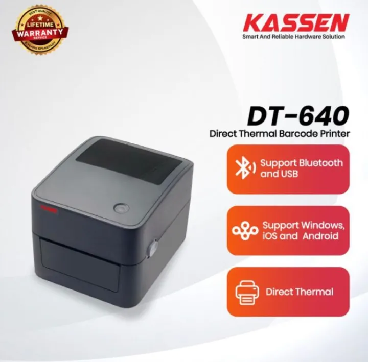 Printer Stiker Barcode Kassen DT-640 USB+BT | Lazada Indonesia