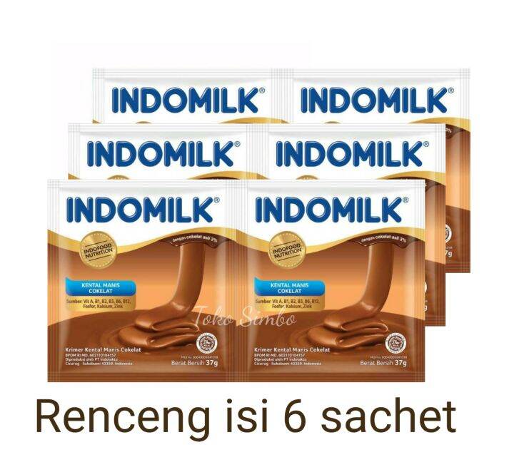 Indomilk susu kental manis cokelat renteng isi 6 sachet coklat | Lazada ...