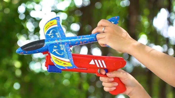 Airplane Gun Toys / Aeroplane Gun/ Plane Gun Toys/ Soft Toy Gun / Kite ...