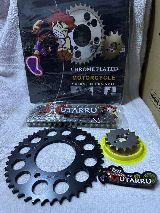 CHAIN SET SPROCKET SET FOR YAMAHA SZ ALL VERSION 15/43/130L GOLD CHAIN ...
