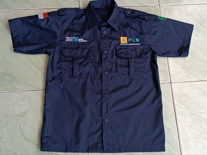 kemeja seragam PLN BUMN tangan pendek | Lazada Indonesia