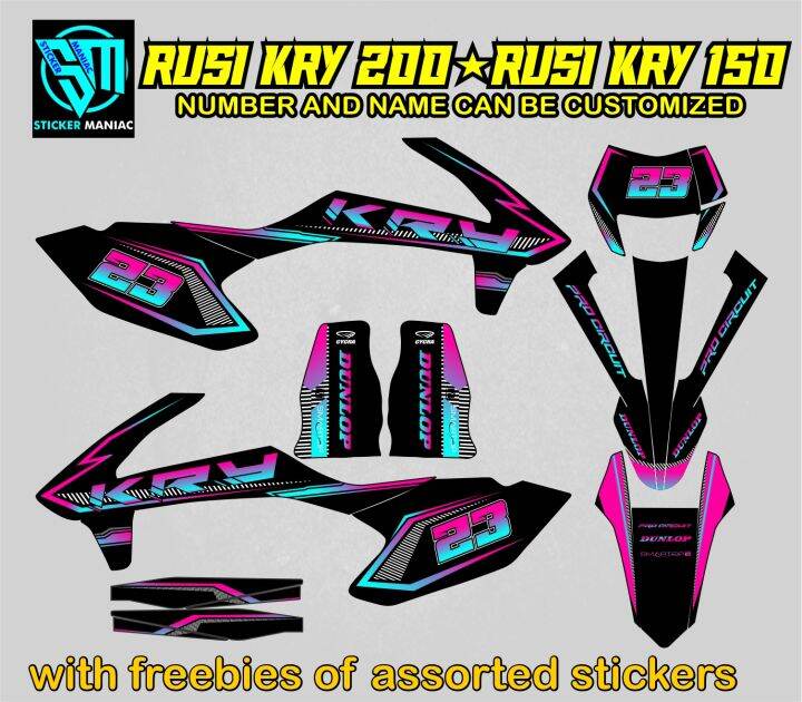 Rusi KRY 200, Rusi KRY 150 decals sticker, Laminated | Lazada PH