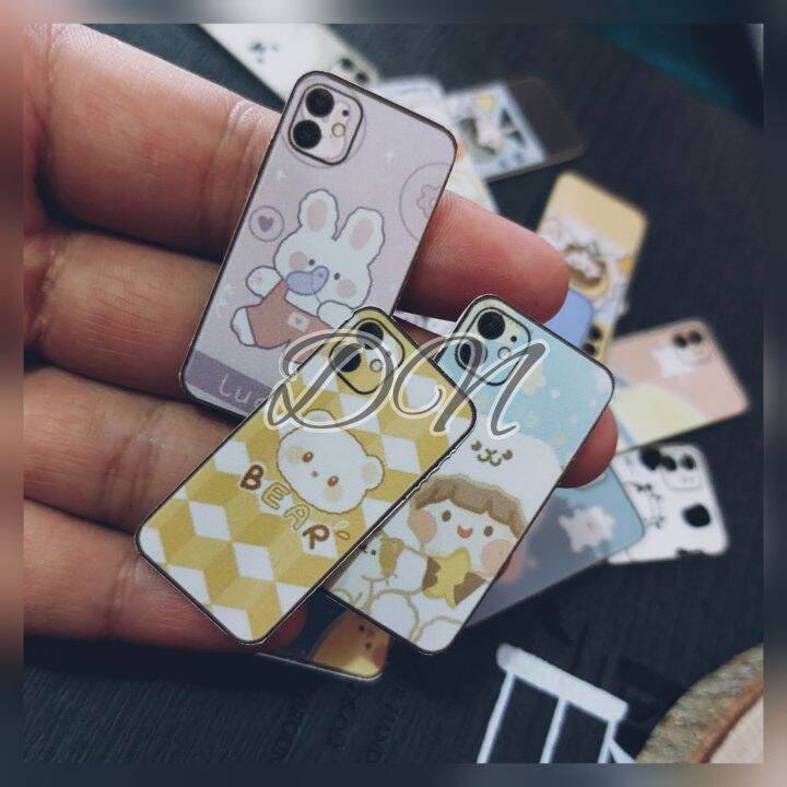 isi 18 pcs stiker kertas mini case sticker glossy jurnal vintage cute ...