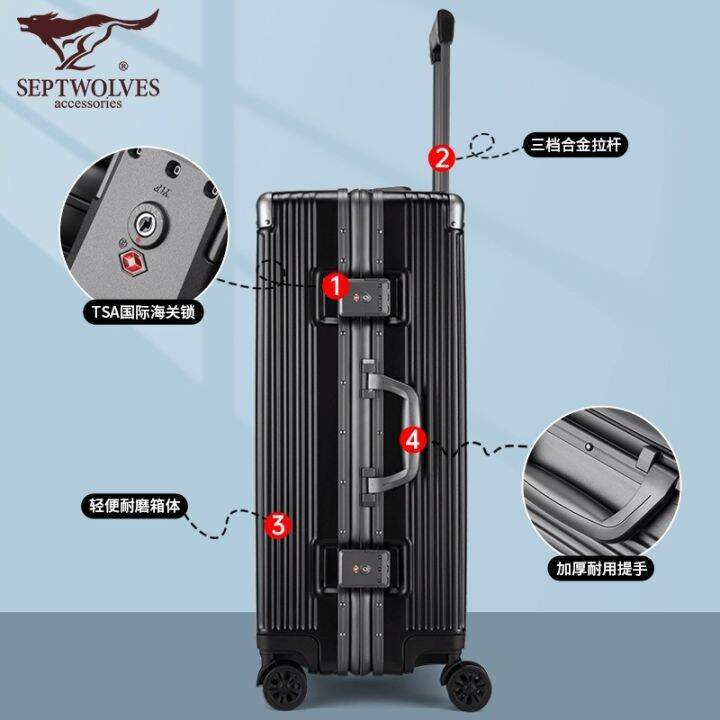 SEPTWOLVES Luggage Trolley Case Top Ten Brands Business Case Men's ...