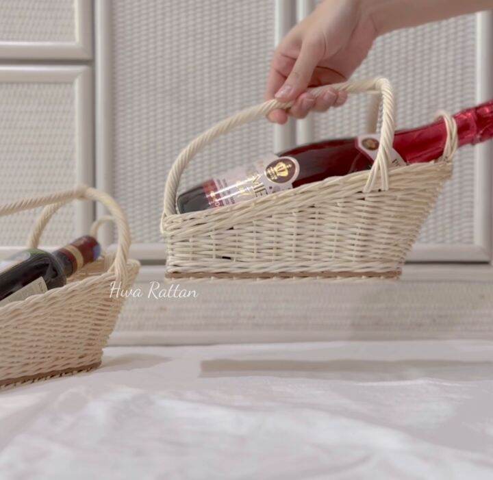 Bottle drinks wine champagne holder rack rattan placement storage ...