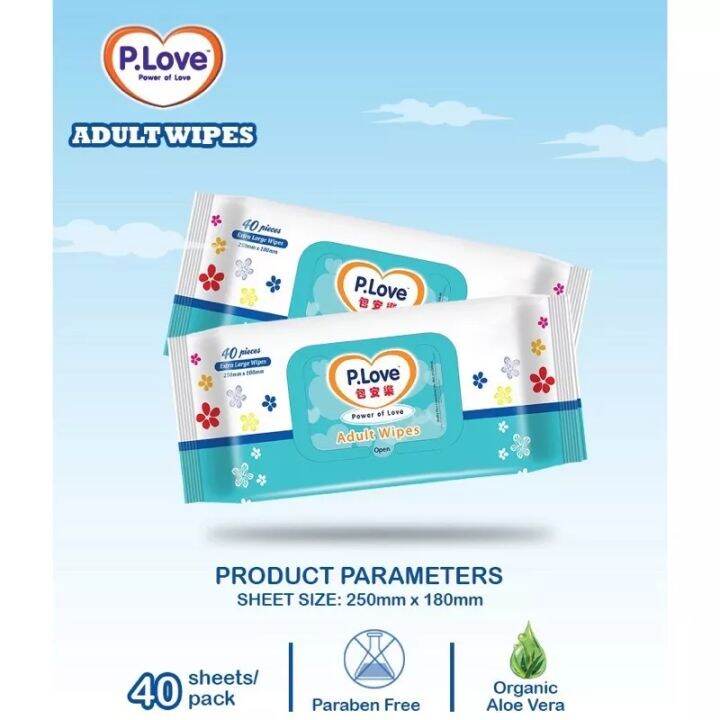 PLOVE ADULT WIPES ( 40 sheets X 24 packs ) | Lazada