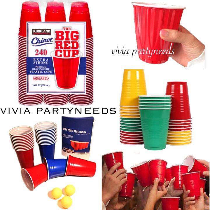 Plastic Big Red Cup Extra Strong Beer Pong Cup | Lazada PH