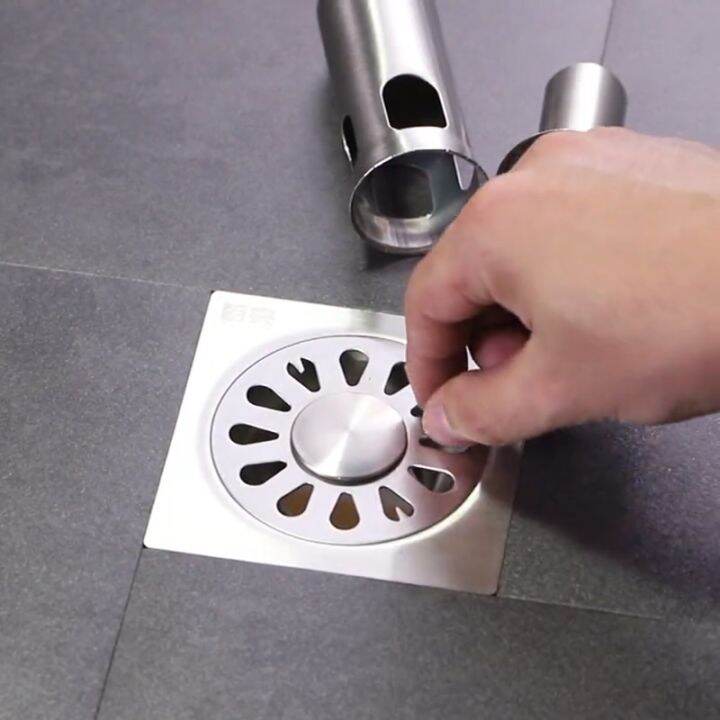 Megahome Floor Drain with odor trap 304 Stainless Steel Rectangular ...