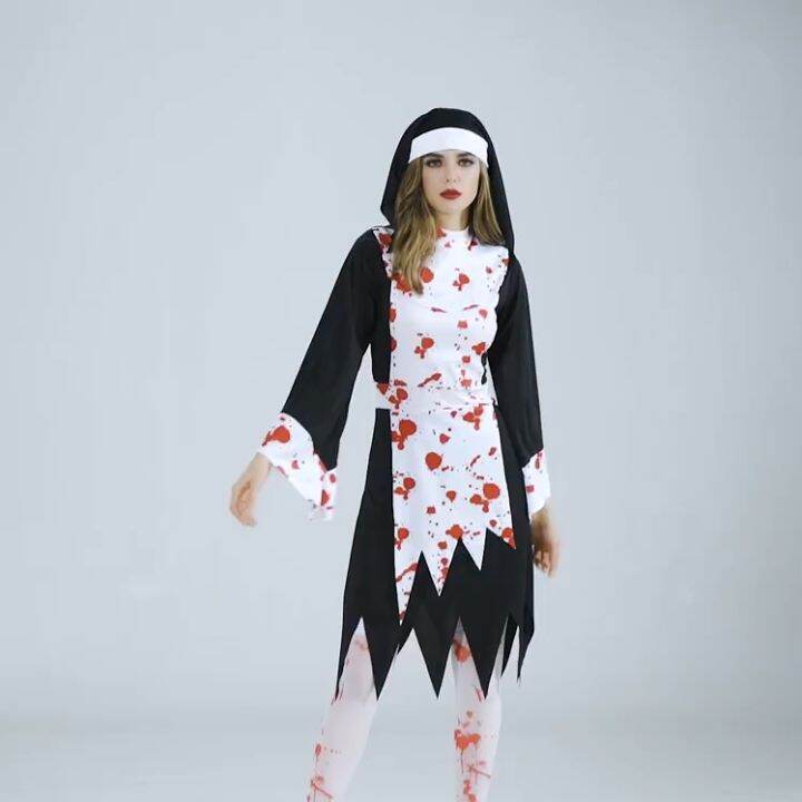 cp81 ชุดแม่ชีซอมบี้ ชุดเดอะนัน แฟนซีแม่ชีสีดำ The Nun | Lazada.co.th