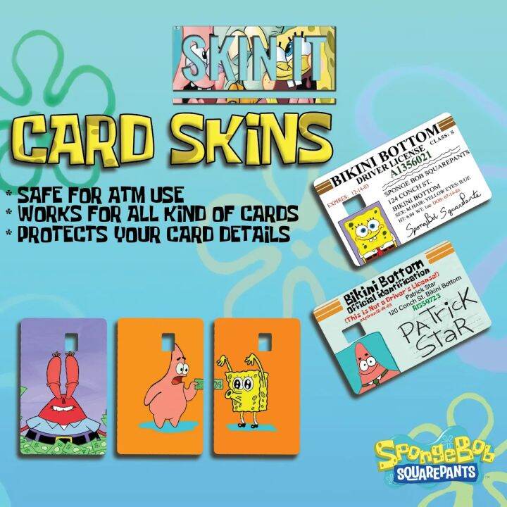 SKIN IT : Spongebob Card Skins (Stickers For ATM or Beep Cards) | Lazada PH