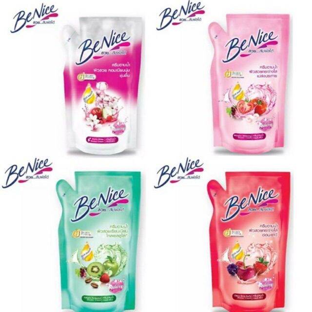 BeNice บีไนซ์ครีม อาบน้ำกระชับผิว(ระบุสูตร) ชนิดถุงเติมขนาด 400 มล(แพ็ค ...