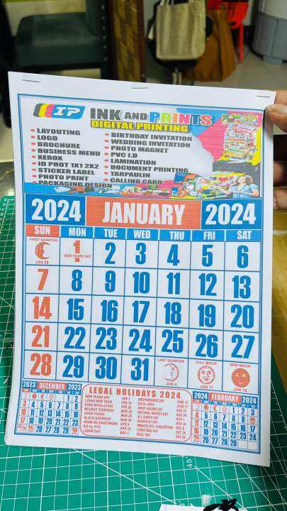 comercial calendar a4 size (personalized) | Lazada PH