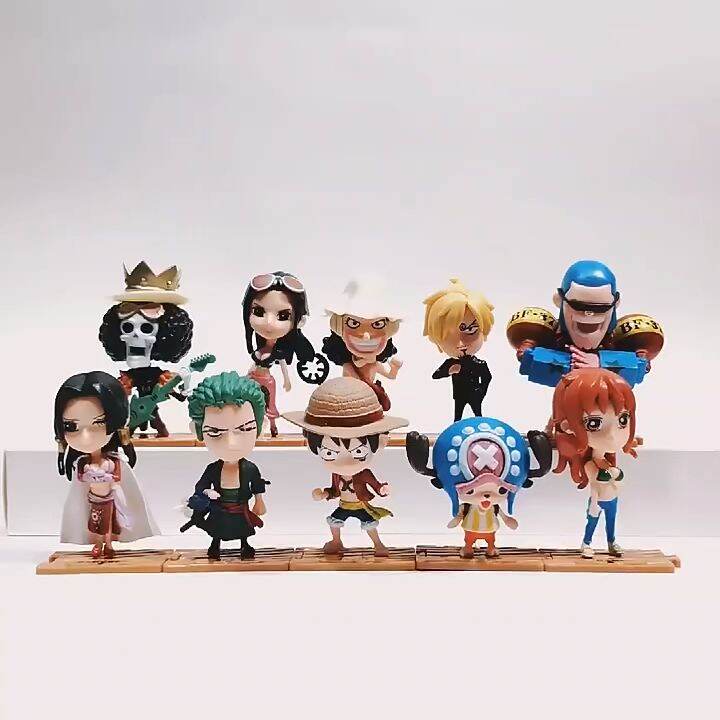 Mô hình 10 nhân vật One Piece chibi Luffy Zoro Nami Kaido Shanks Robin Sanji Usopp Boa Chopper ...