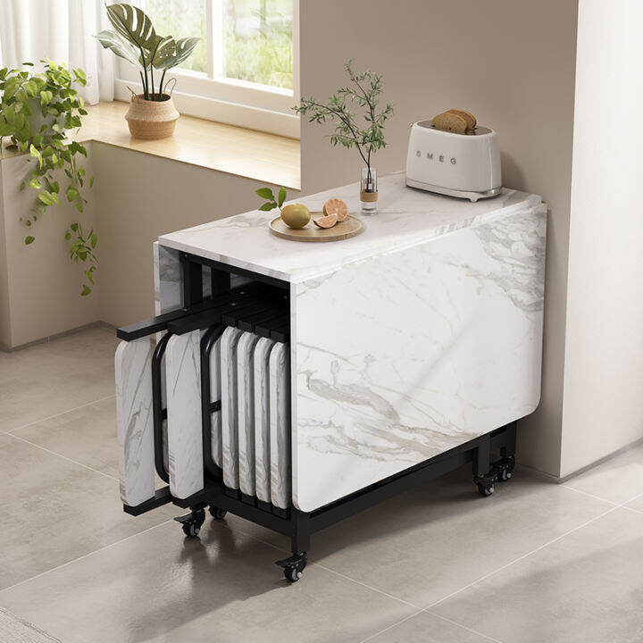 Folding Table Small Apartment Home Table Simple Table and Chair Movable ...