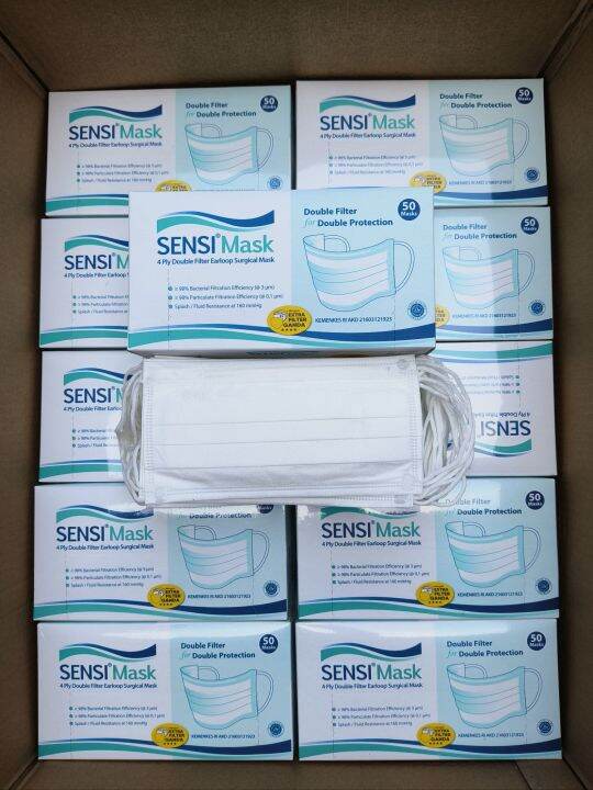 Masker Sensi Earloop 4ply Warna Putih isi 50 pcs | Lazada Indonesia