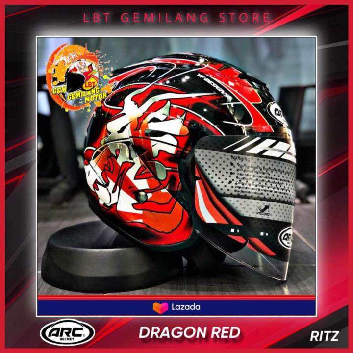 ARC Helmets RITZ [DRAGON RED] | Lazada