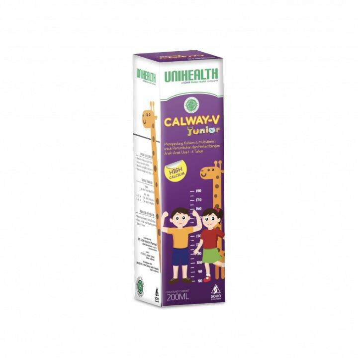 Calway-V Multivitamin Kalsium Tinggi Badan Anak 200 ml Unihealth Soho ...