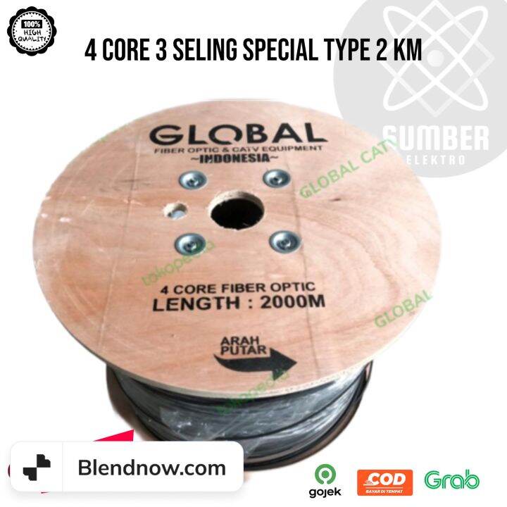 GLOBAL KABEL FIBER OPTIC 4 CORE 3 SELING SPECIAL TYPE 2 KM | Lazada Indonesia