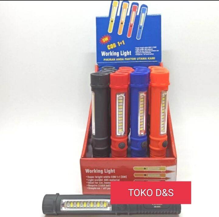 Senter Tangan Mekanik COB LED GX S 300 Senter LED 250 Lumens Magnet ...