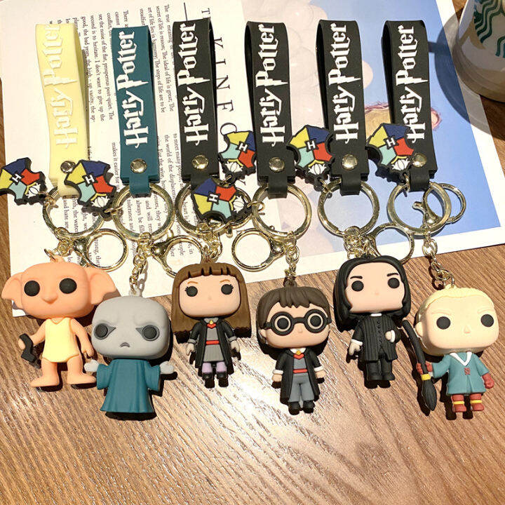 Cartoon Harry Potter Keychain PVC Hermione Malfoy Lord Voldemort Anime ...