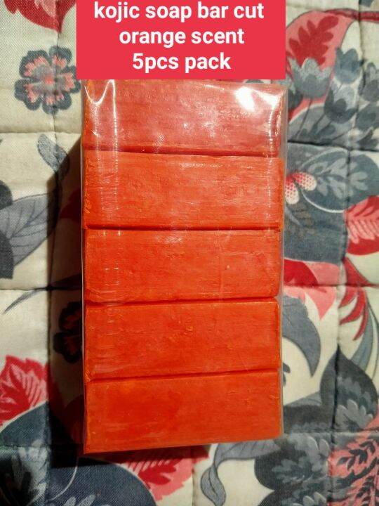 kojic soap orange scent per kilo, bar cut, 5 pcs bar in a pack,100g ...