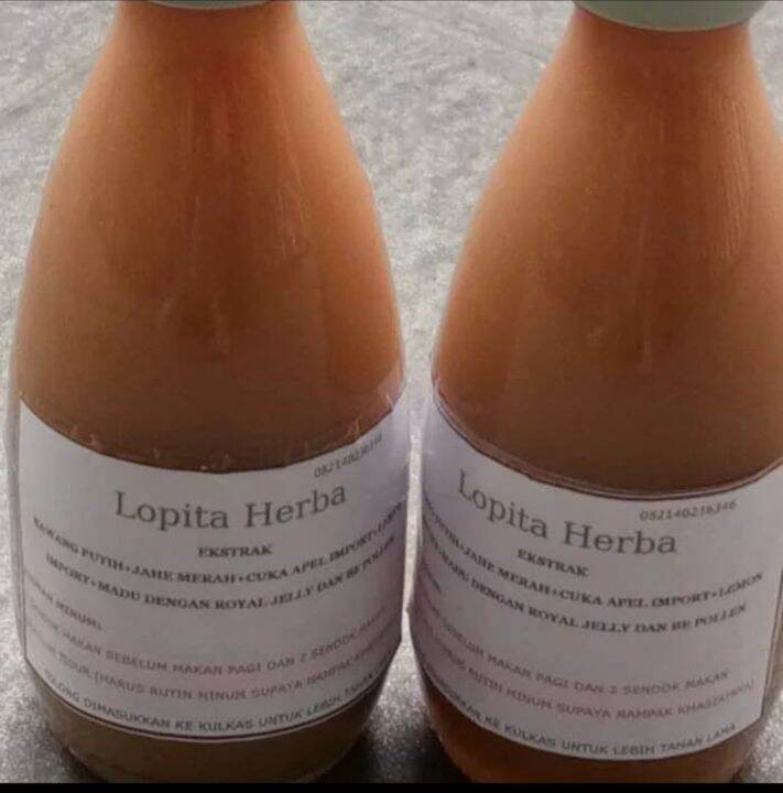 Jus bawang putih tunggal, jahe merah, cuka apel, lemon import, madu ...