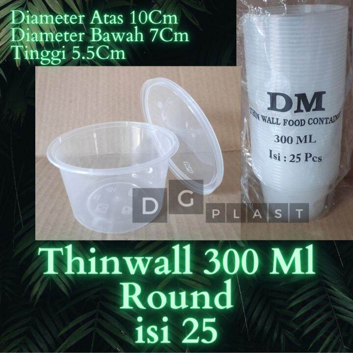 Thinwall Plastik DM 300ml Round isi 25 set / Kotak Makan / Tempat Kue / Mangkok Plastik / Food ...