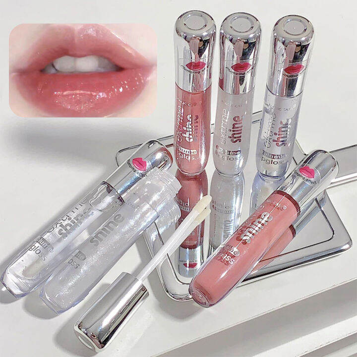 Cherry Pink Lip Plumper Gloss Crystal Jelly Oil Lip Tint Long-lasting ...