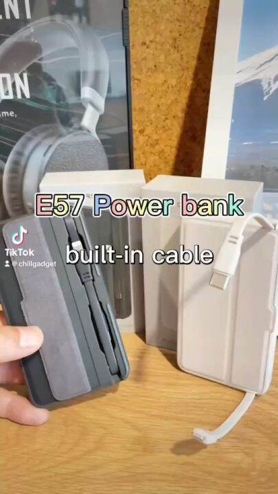 Eloop E57 แบตสำรอง 10000mAh PD 20W PowerBank มีสายชาร์จในตัว พาวเวอร์แบงค์มีสายในตัว เพาเวอร์ ...