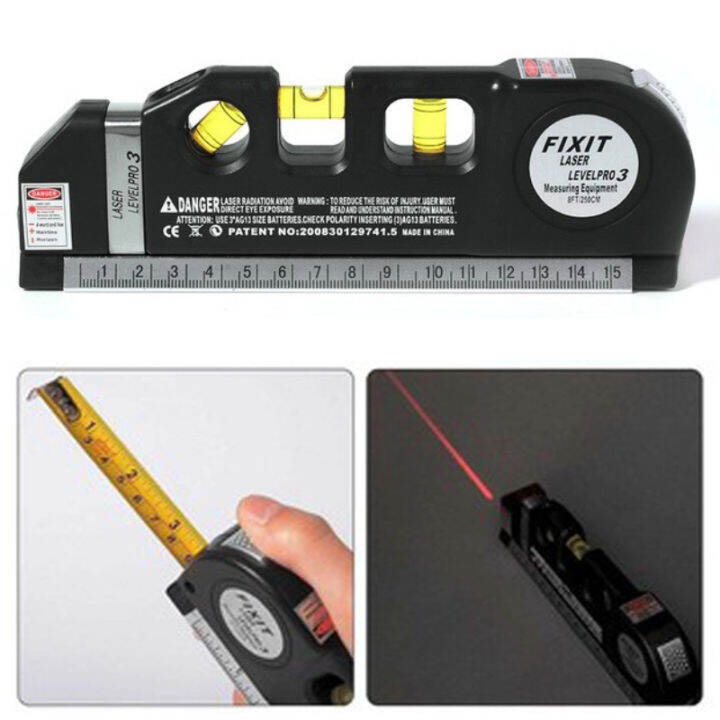 Laser Level Aligner Horizon Vertical Line Measure Tape Ruler | Lazada PH