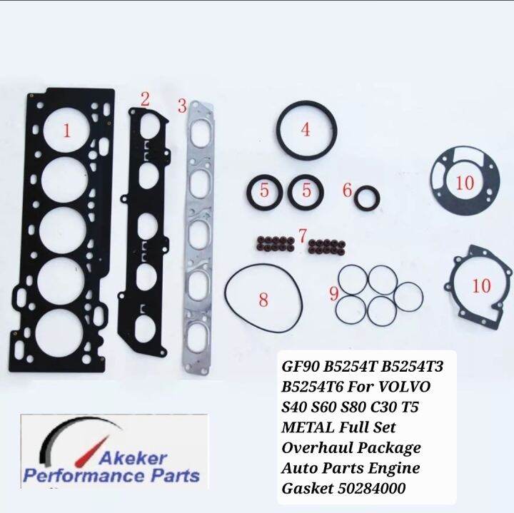 GF90 B5254T B5254T3 B5254T6 For VOLVO S40 S60 S80 C30 T5 METAL Full Set ...