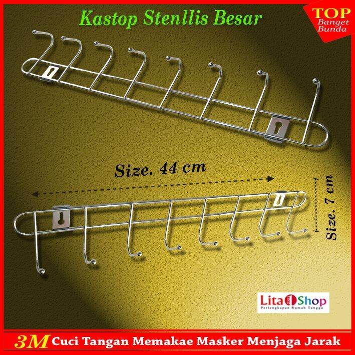 Kastop, Gantungan Baju Stenless, Besar 8 Kait | Lazada Indonesia