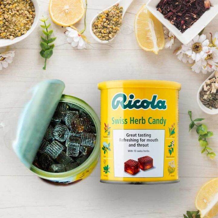 🔥(ถูกที่สุด พร้อมส่ง)🔥 ลูกอมริโคล่า(Ricola) ลูกอมสมุนไพร กป.100เม็ด 250 ...
