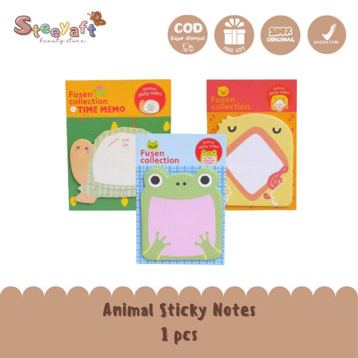 Stiky Notes Karakter Hewan - Stationary Kertas Memo Pengingat - Kertas ...
