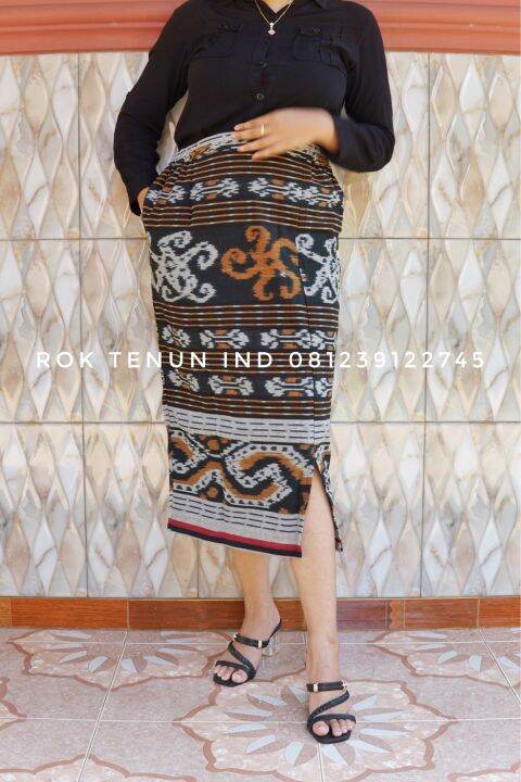 Rok tenun 7/8 Sebetis motif kalimantan pinggang karet nyaman dipakai | Lazada Indonesia